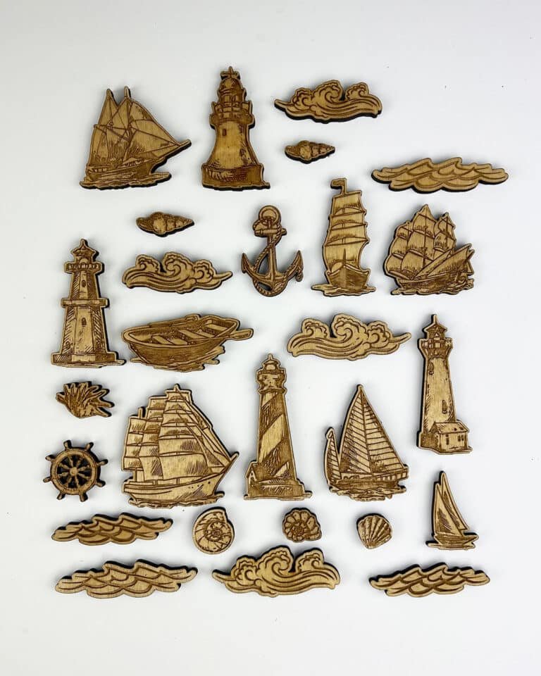 Marina symbols for a Wooden World Map